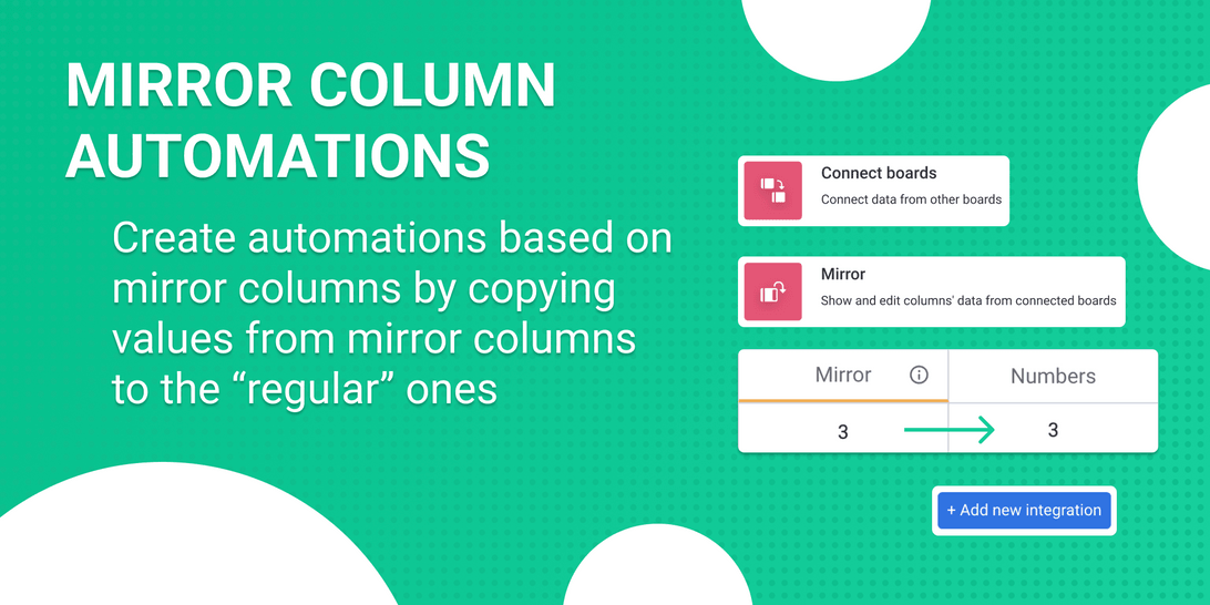 Mirror Column Automations monday.com App | LeanyLabs