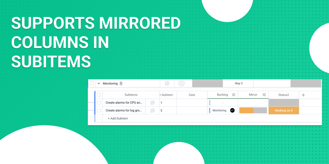 Mirror Column Automations monday.com App | LeanyLabs